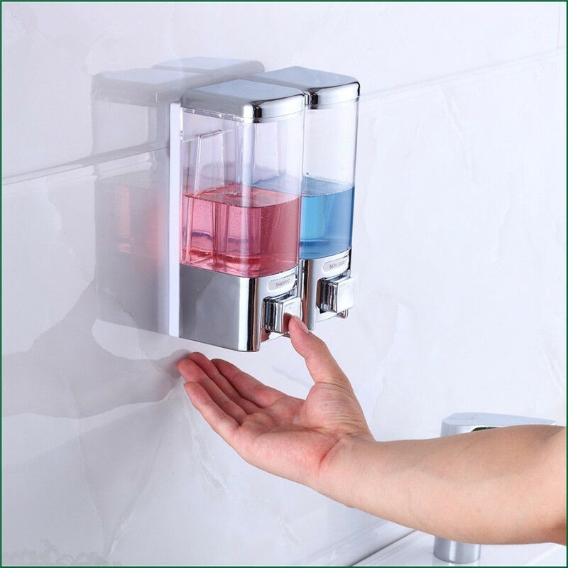 480ml Wall Mounted Soap Dispenser Manual Liquid Body Wash Shampoo ...