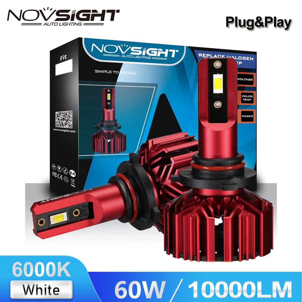 Novsight N11 H7 H11 H9 H8 Car LED Headlight Car Replace Bulb Kit 6000K ...
