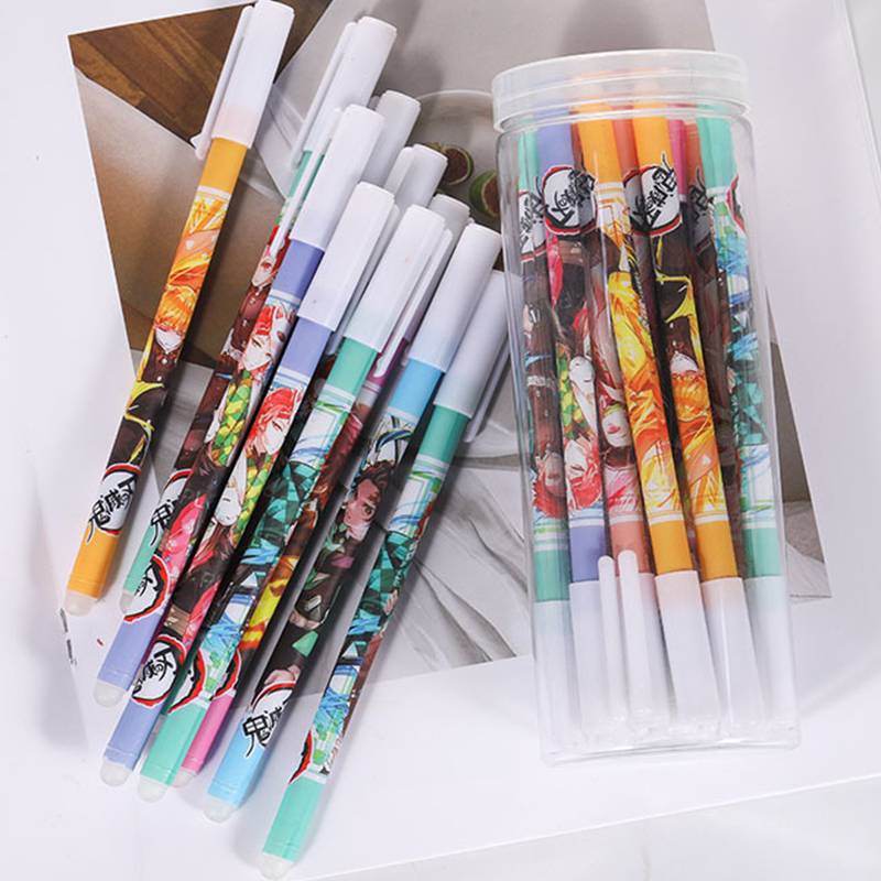 New 6 Pcs Anime Demon Slayer Kimetsu No Yaiba Cute Blue ink Neutral ...