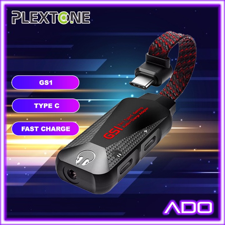 Plextone GS1 Mark II NEW VERSION Type-C to 3.5mm AUX Audio Jack High Res 3in1 Type C Gaming ...