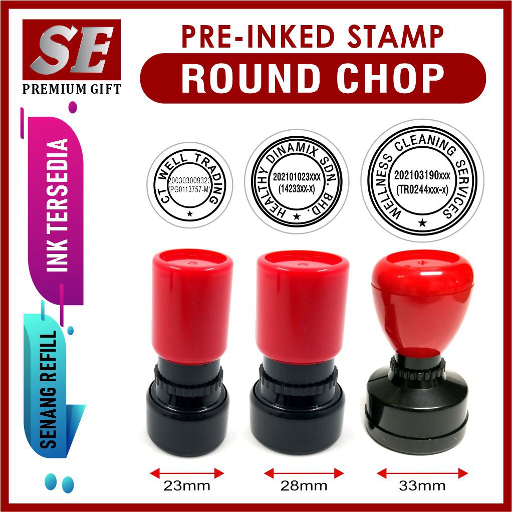 Company Round Chop (Pre Ink Stamp/Flash Stamp/Self Ink Rubber Stamp/Rubber Stamp/Refill Ink ...