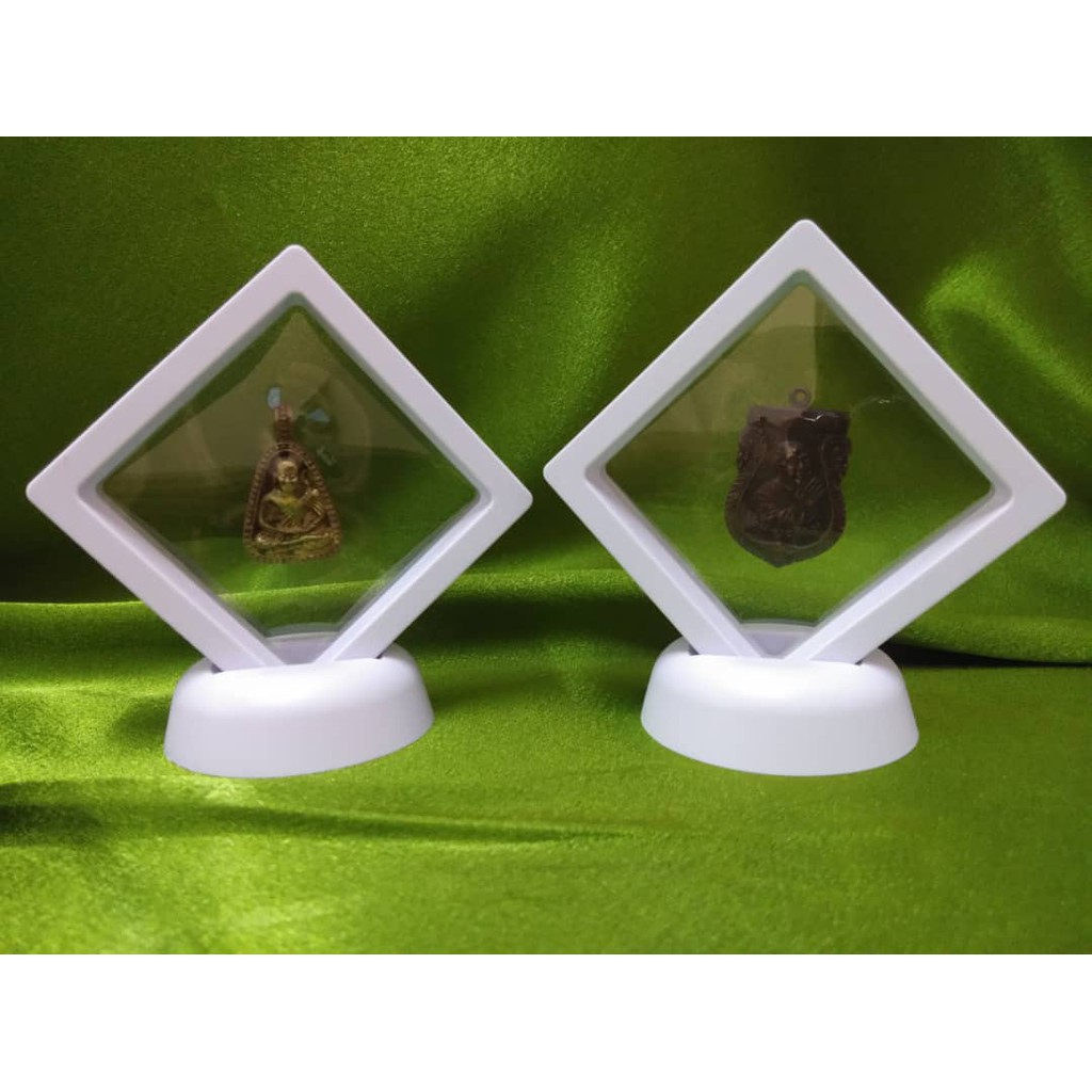 Thai Amulet Transparent Display Case Stand Only 泰国佛牌 PE 薄膜 真空收藏盒底座 ...