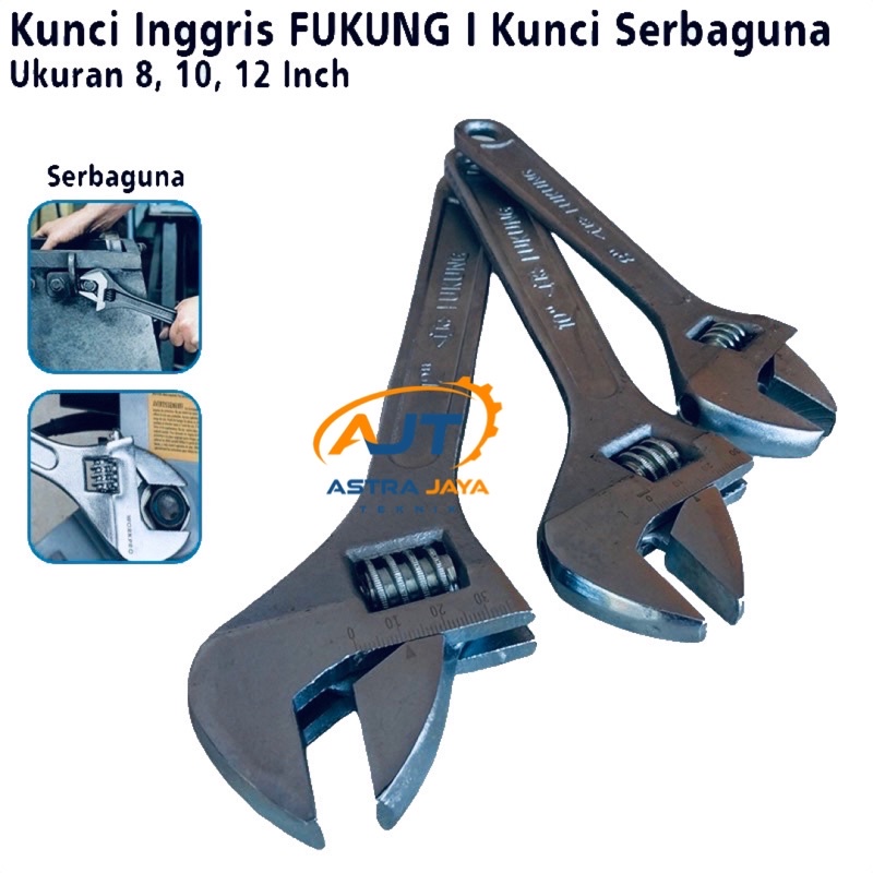 Fukung Wrench / Bago Key 8, 10, 12 inch Adjustable Wrench | Shopee Malaysia