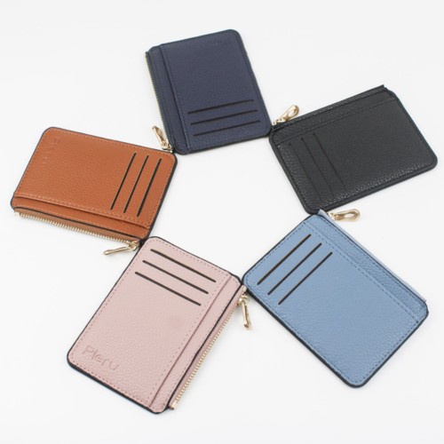Unisex Slim PU Leather Card Holder Zipper Wallet Purse PU Fashion Kad ...