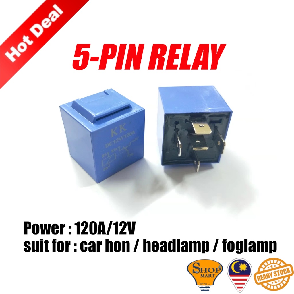 Universal Automotive Car Relay 12V 120A 5 Pin Horn Hon Relay Bunyi Kuat ...