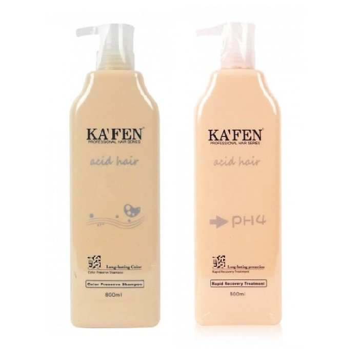 KAFEN Acid Hair Set (Colour Preserve Shampoo + Rapid Recovery Treatment ...
