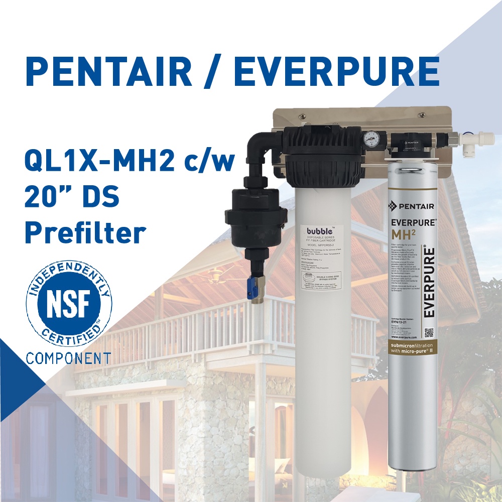 PENTAIR EVERPURE DS2ML-MH2 QL1X Manifold MH2 Cartridge Water Filter ...