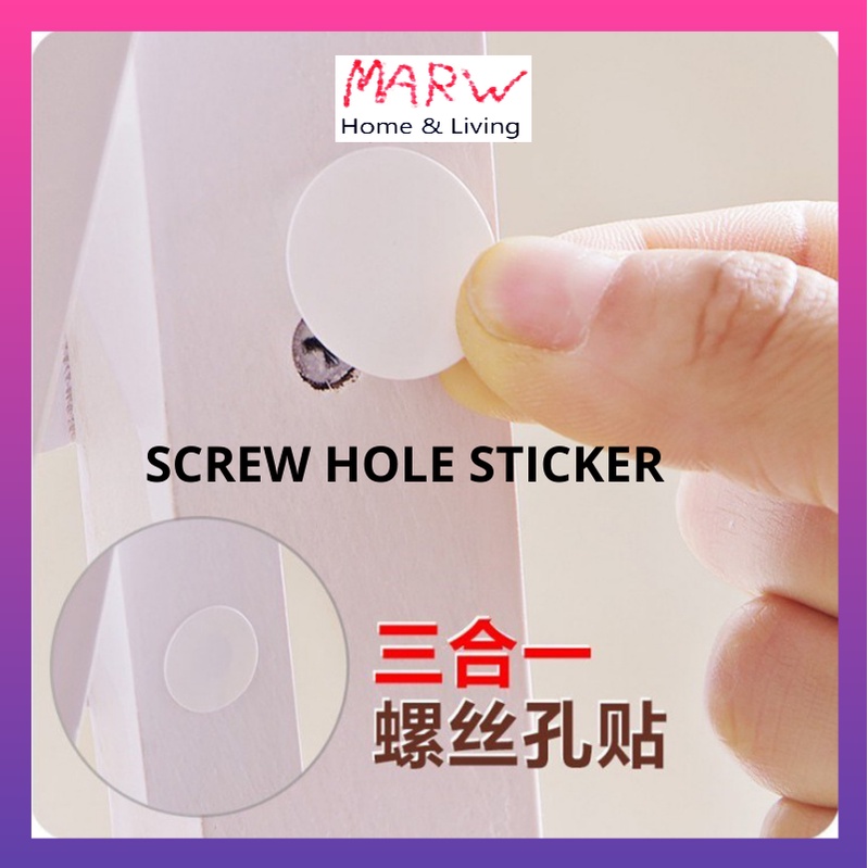 96biji PVC Screw hole Sticker Skru Lubang Sticker PVC 1pcs Dalam ada ...