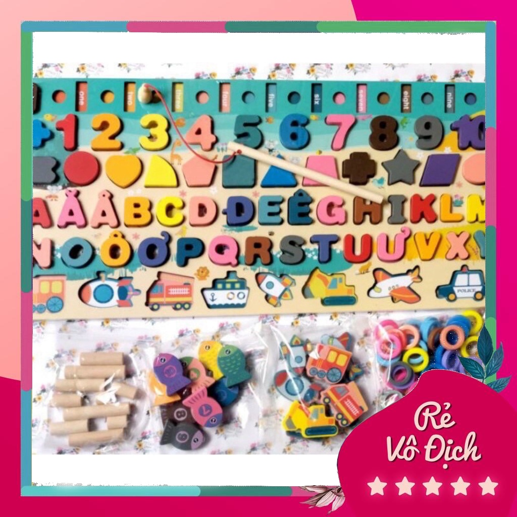 Wooden Vietnamese Letters and Numbers Puzzle Board for Children to ...