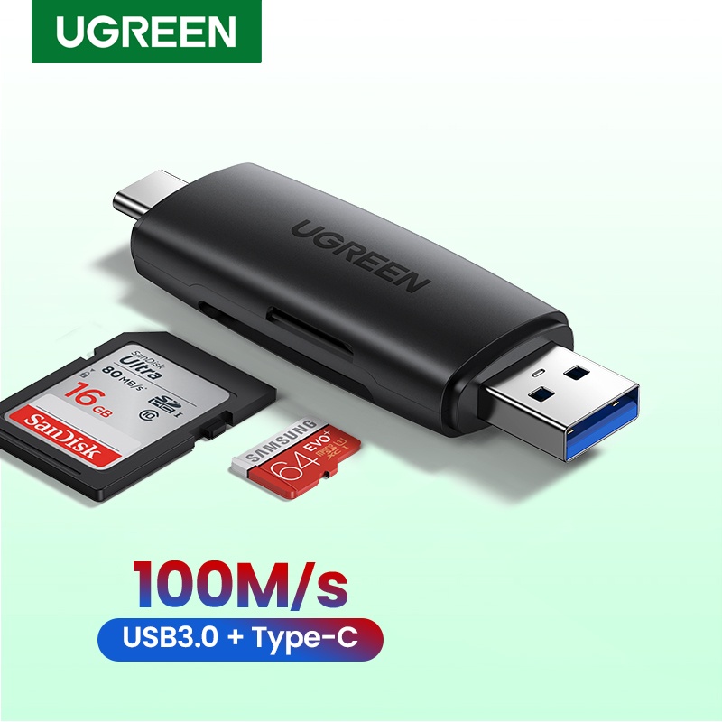 Ugreen USB Card Reader 2in1 Type C USB 3.0 to SD Micro SD TF Adapter for laptop Phone OTG ...
