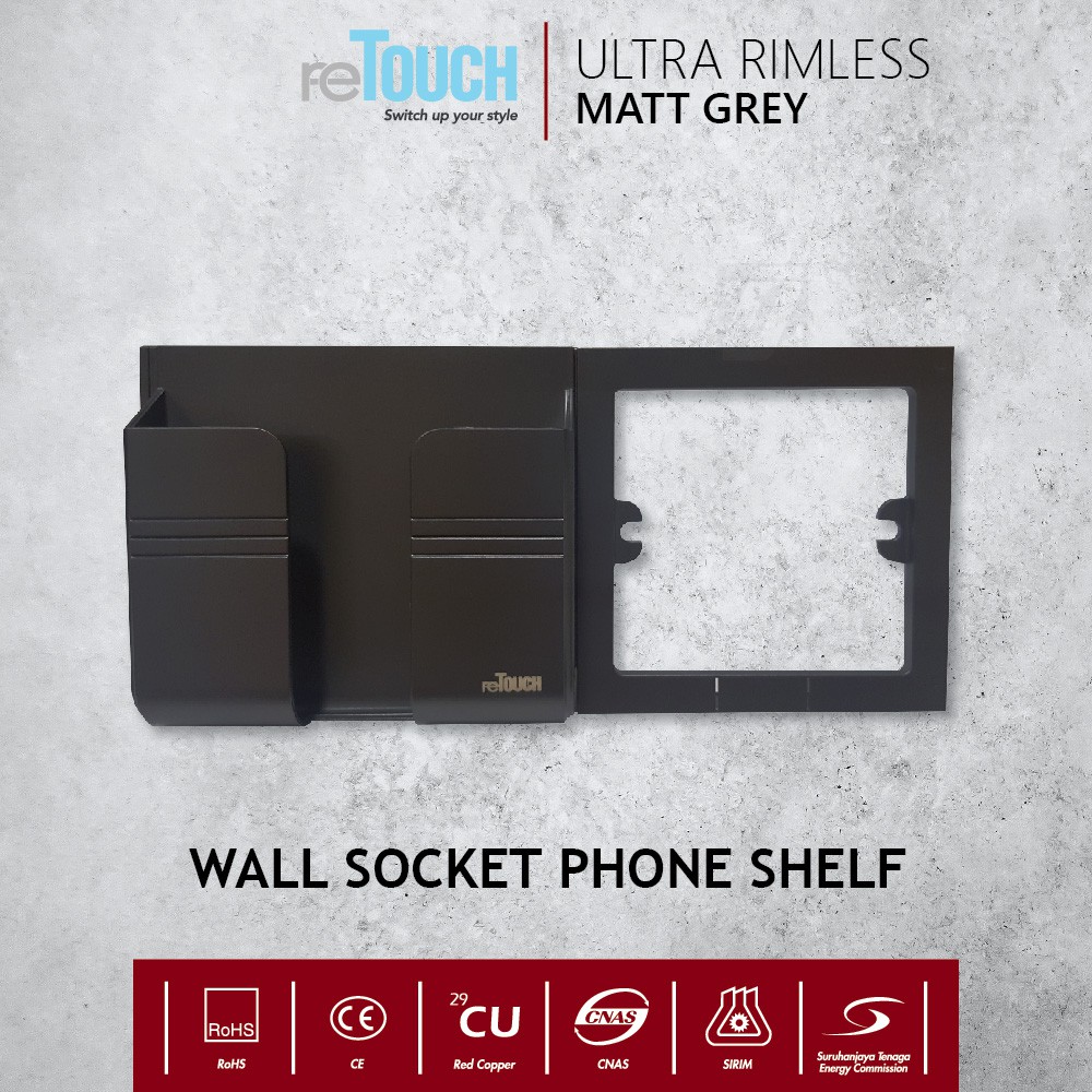 Retouch Ultra Rimless Wall Socket Phone Shelf Only For Wall 13A Socket ...