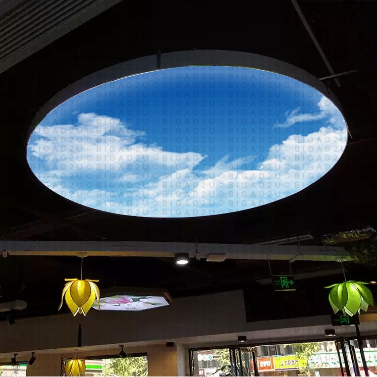 Round Circle LED Lightbox Single Sided 90CM With Soft Film 圆形卡布灯箱 ...