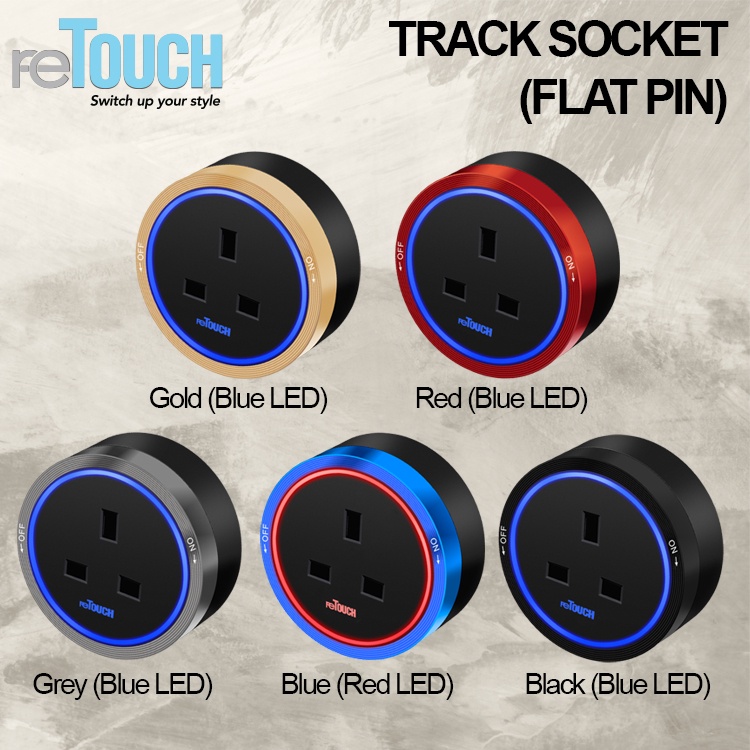 reTouch Power Track 32A Socket 13A Flat Pin, Universal, Double USB ...