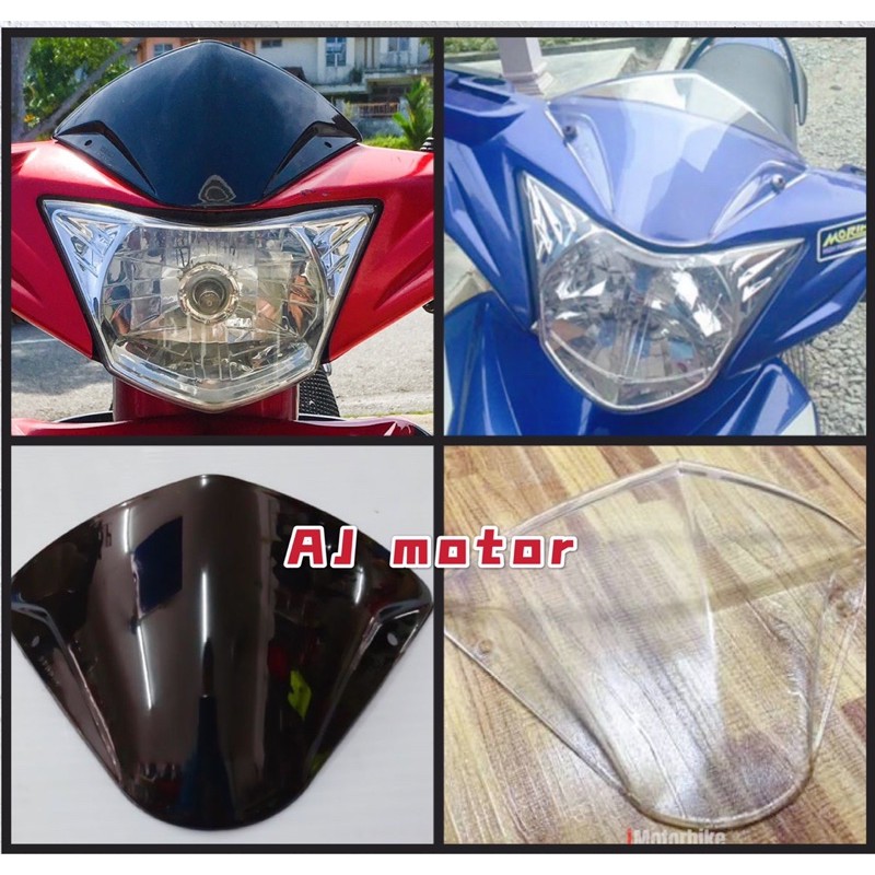 YAMAHA LC135 V1 COWLING VISOR CAP BLACK CLEAR / SCREW ALLOY LC 135 LCV1 ...