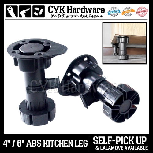 4'' & 6'' Adjusting Foot ABS KITCHEN LEG (BLACK) Thickening Support Leg ...