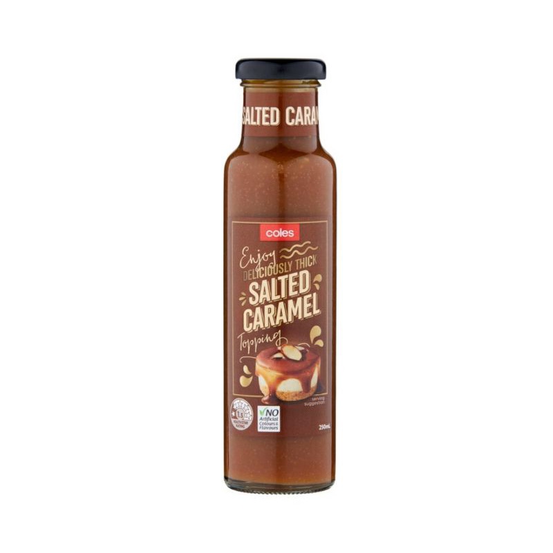 Coles Salted Caramel Dessert Topping 250 ml (Best Before: 23/18/2023 ...