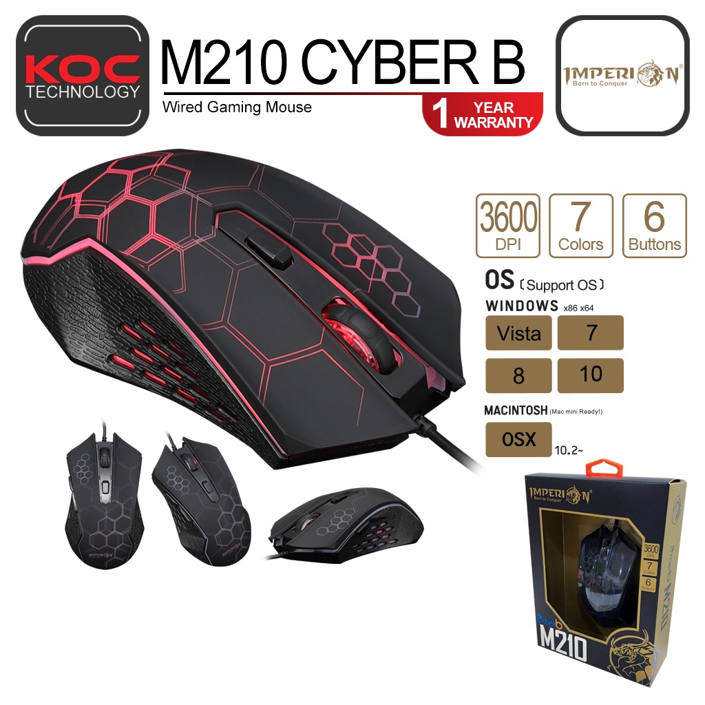 Imperion M210 CyberB 3600DPI USB Wired Gaming Mouse | Shopee Malaysia