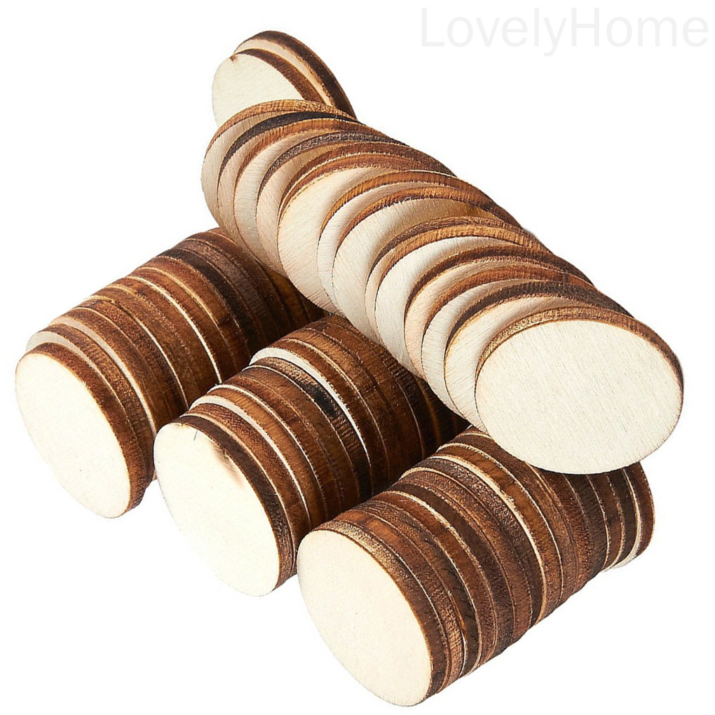 DIY Wood Circle Slice Unfinished Wooden Round Disc Homemade Wood Craft ...