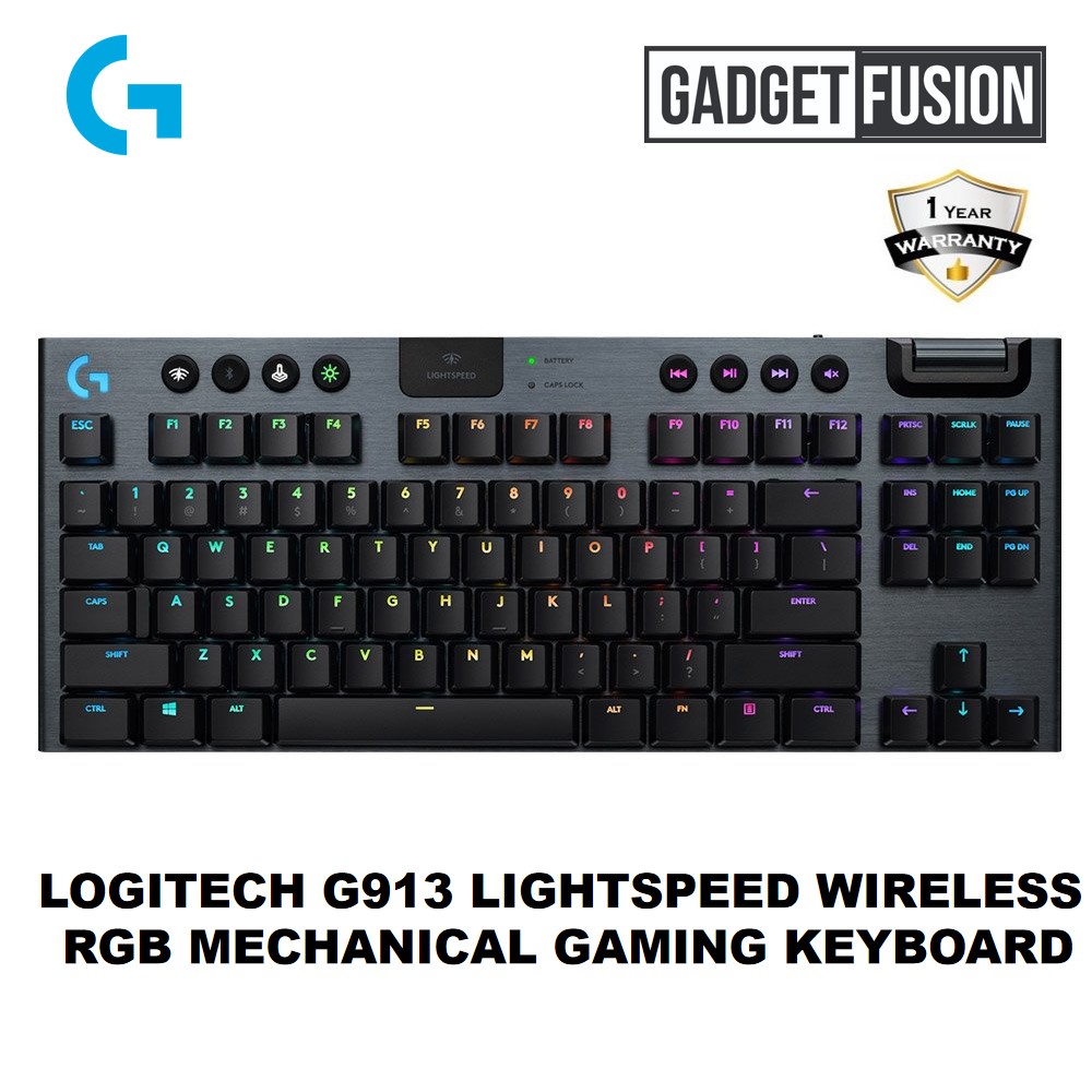 LOGITECH G913 LIGHTSPEED WIRELESS RGB MECHANICAL GAMING KEYBOARD ...