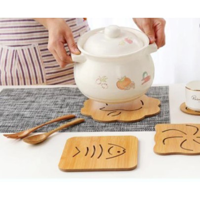 Tikar Meja WOODEN DINING TABLE MATS 餐具垫 杯 KITCHENWARE BAMBOO COASTER ...