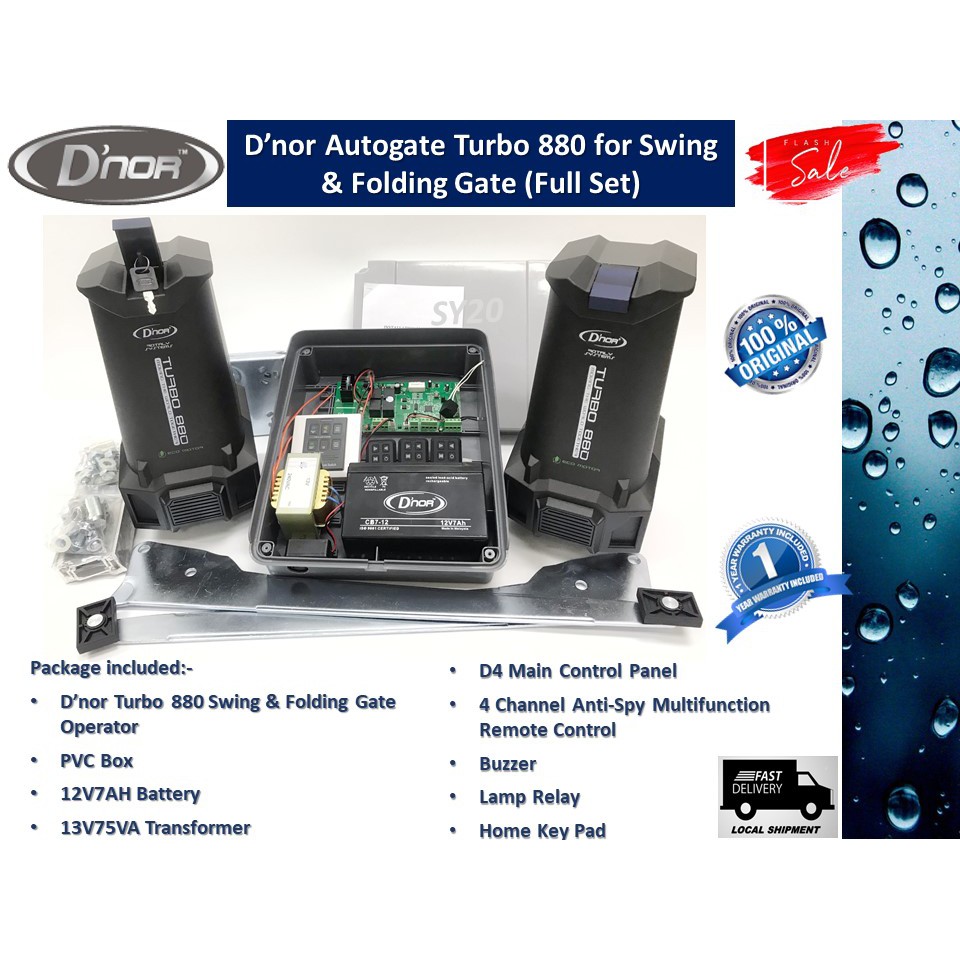 Dnor Turbo 880 Autogate Automation for Swing & Folding Gate (Full Set ...