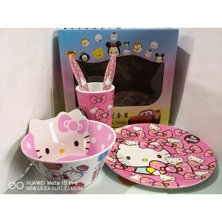 Children Cartoon HELLO KITTY Dinnerware Set -5pcs | Shopee Malaysia