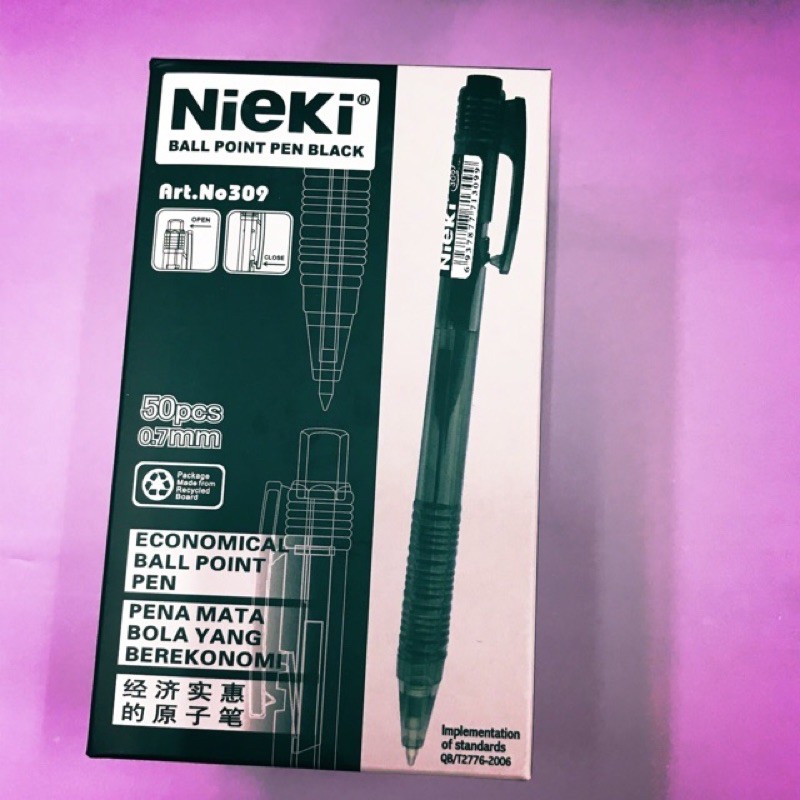 Nieki Ball pen 0.7mm Black colour 50pcs /Box | Shopee Malaysia