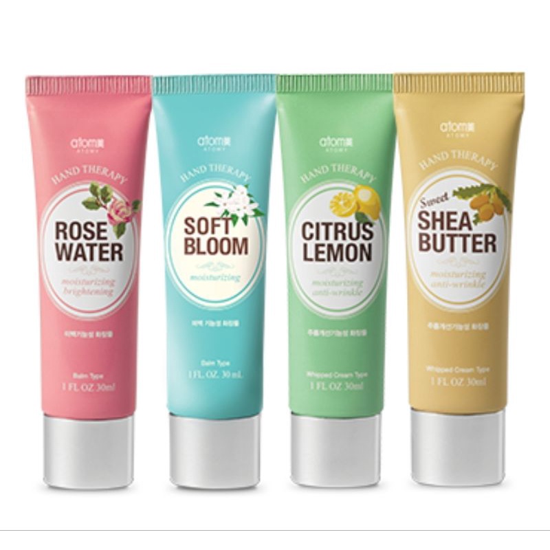 Atomy Hand Therapy Cream Rose Water / Soft Bloom / Citrus Lemon / Shea ...