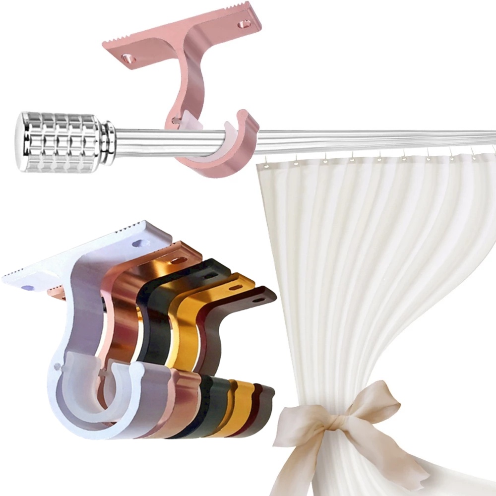 1Pc Curtain Rods Bracket Hanger Hook Rod Support Clamp Crossbar Fixing ...
