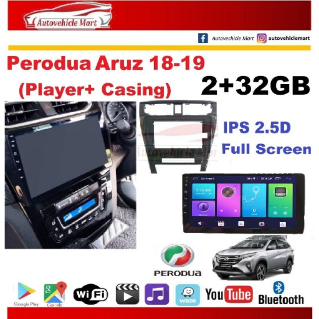 Perodua Aruz Andriod Player 10" 2018-2019(2+32GB)IPS 2.5D Screen ...