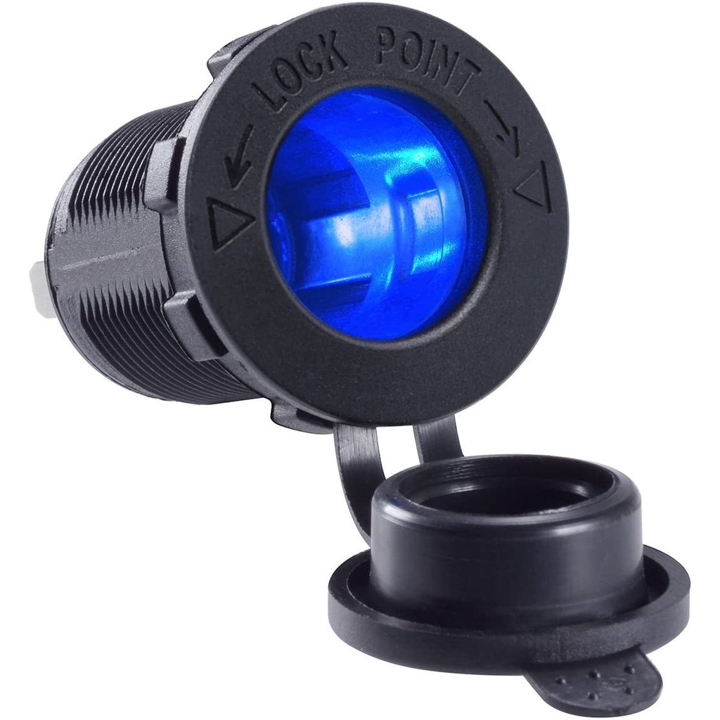 Lighter Socket Waterproof LED Indicator 12V Power Outlet for Car Marine ...