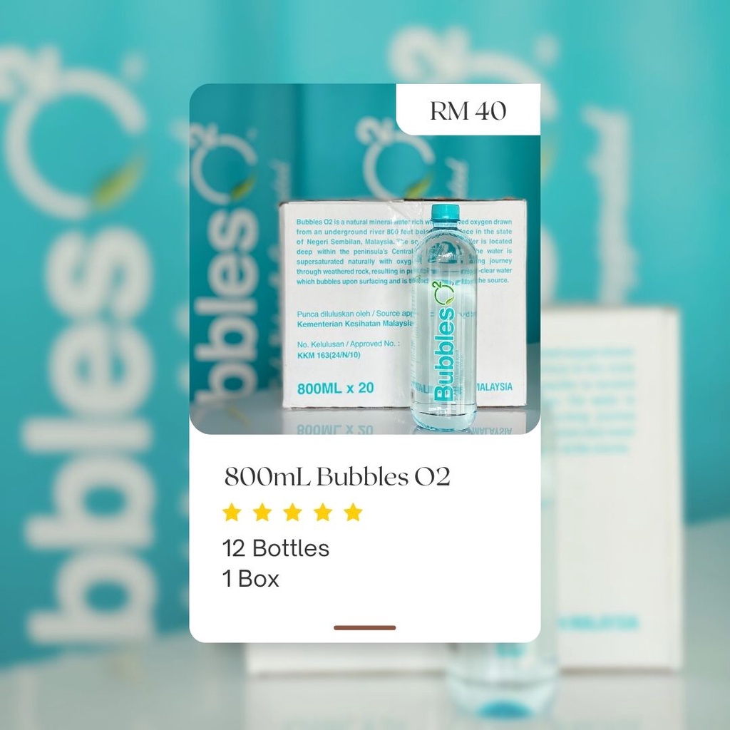 [800ml x 12bottles] Bubbles O2 Naturally Oxygenated (Oxygen-Rich ...