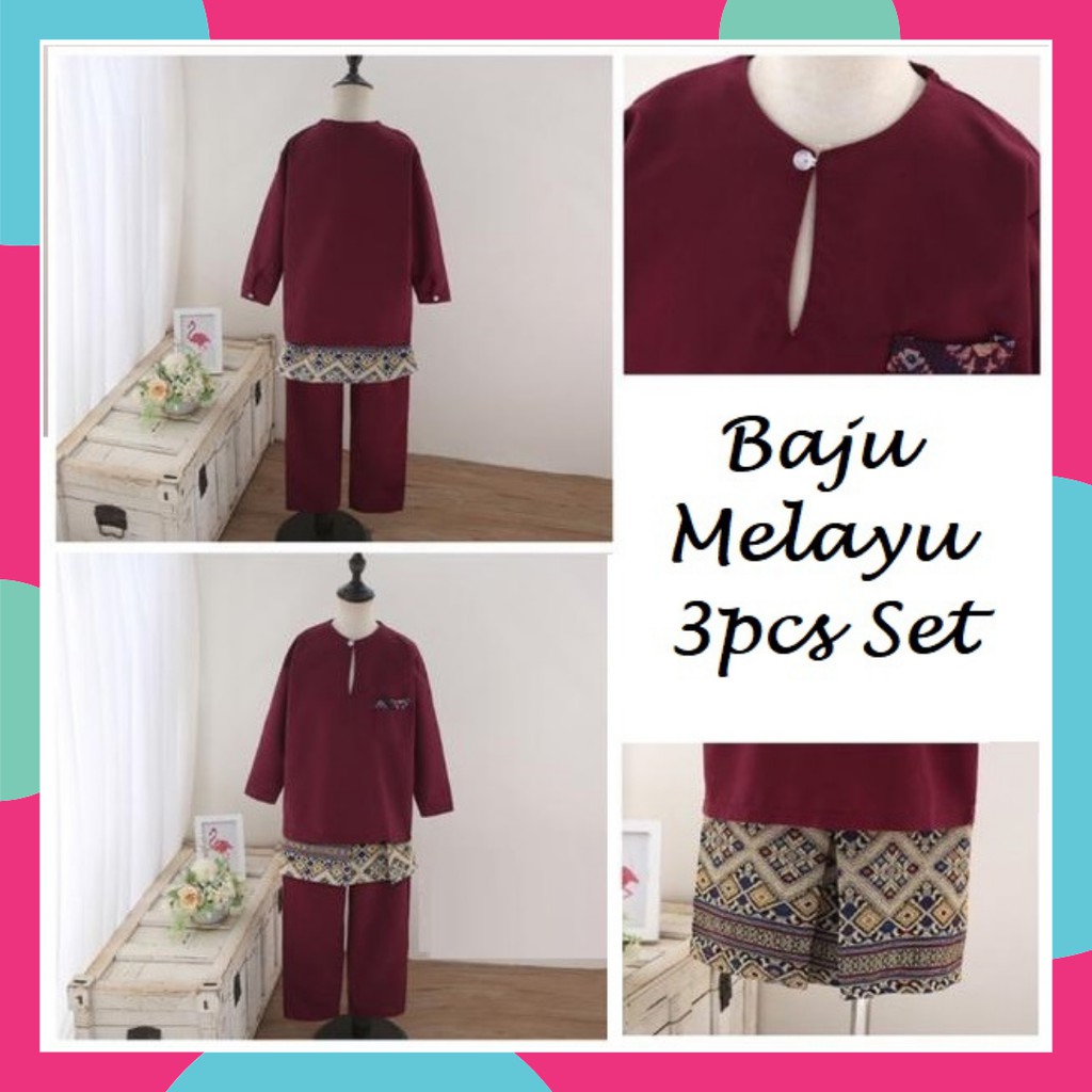 Baju Melayu 3pcs Set 9153 Boy Raya Baju Raya Baju Melayu Lelaki Baju ...