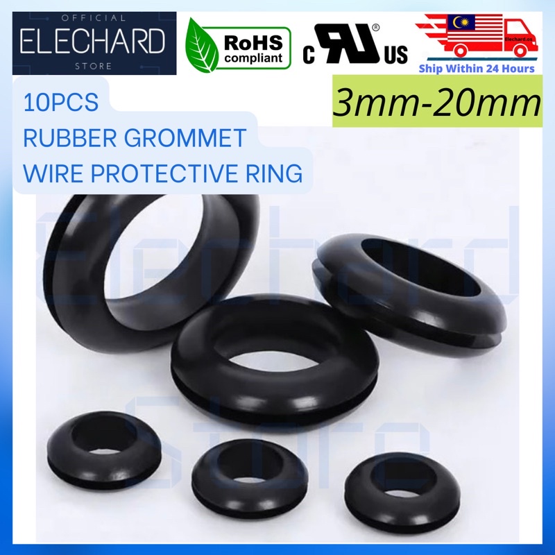 10Pcs 3mm-20mm Rubber Grommet Panel Hole Cable Wire Protective Ring ...