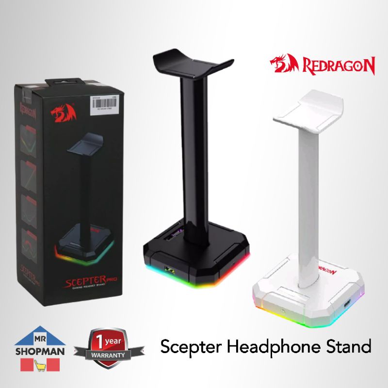 Redragon Scepter Pro HA300 White Black RGB Headphone Stand | Shopee ...
