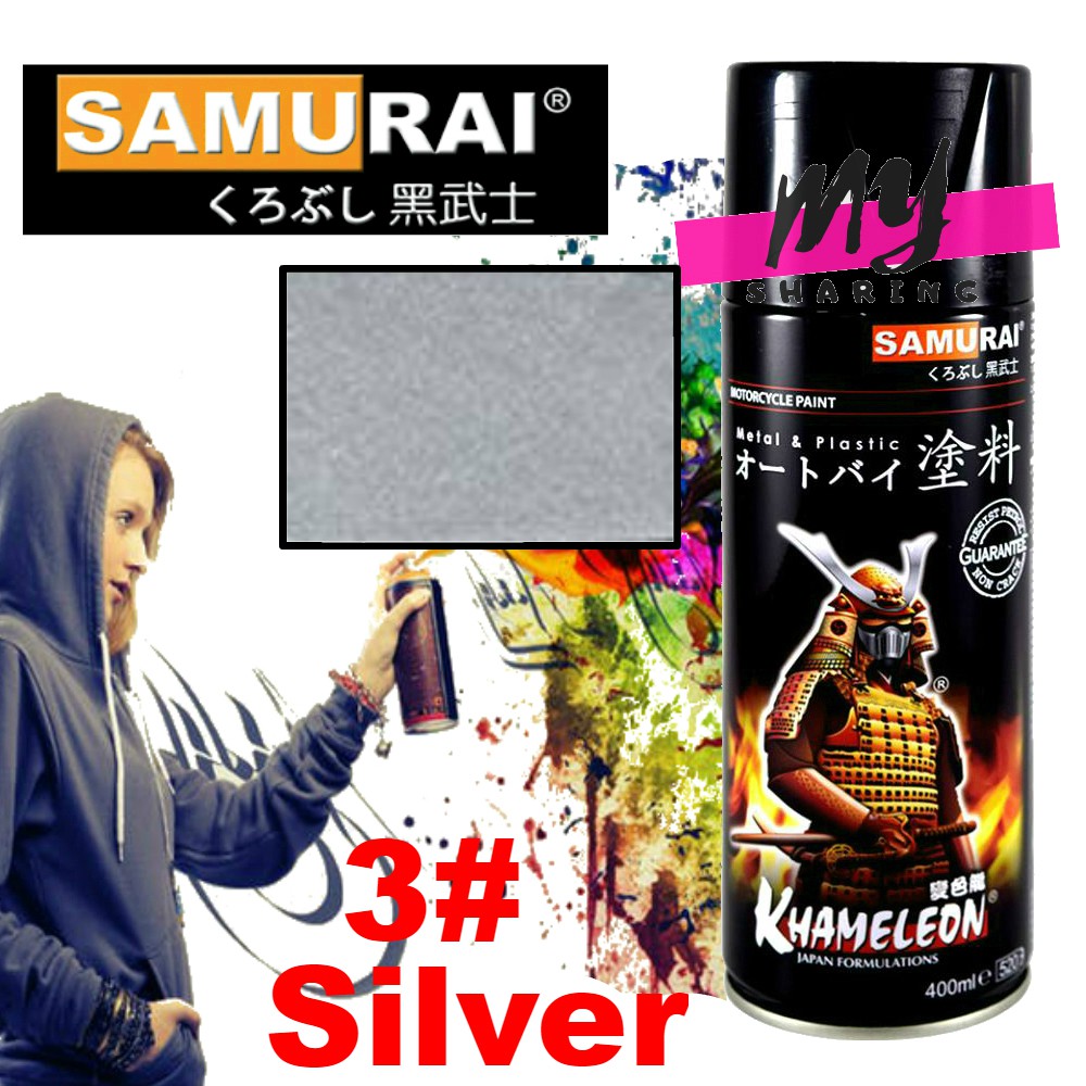 Samurai 3 silver Standard Spray Paint 400ml | Shopee Malaysia