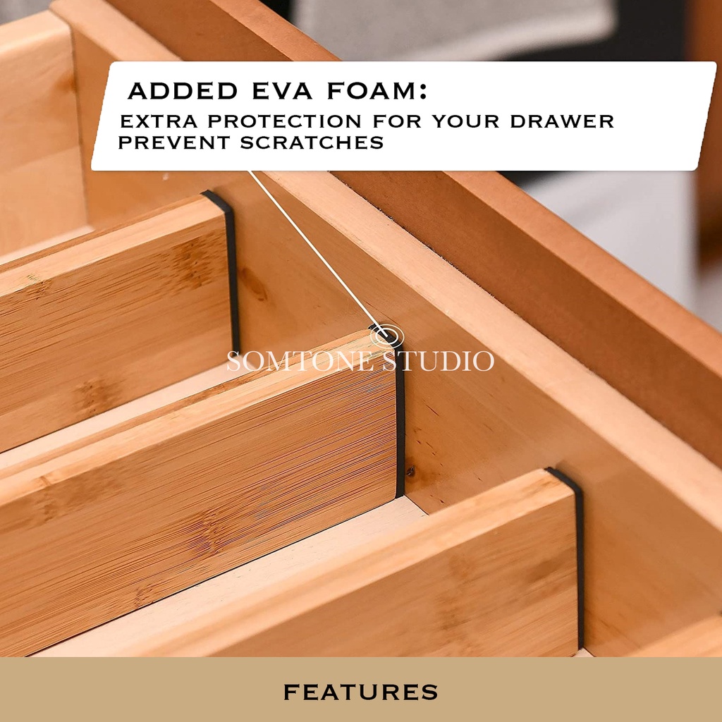(Anti Slip) Adjustable Drawer Divider, Expandable Compartment Divider ...