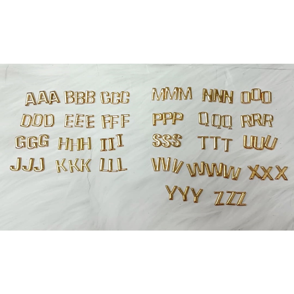 5pcs, Alphabets Alloy Iron On Huruf Beads Iron On Metal Hotfix Alloy ...