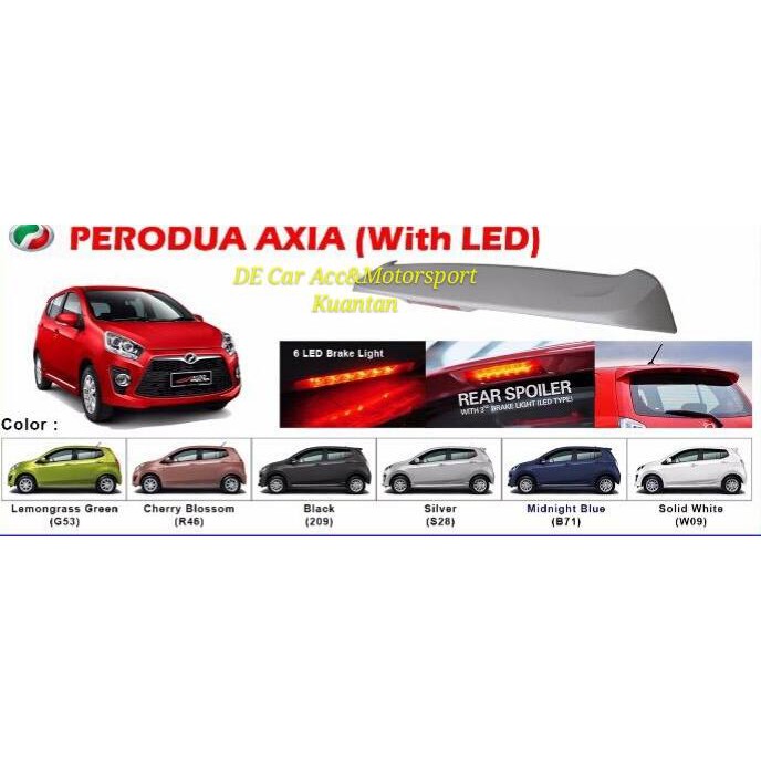 Perodua Axia OEM Spoiler(ABS)With Brake LED Light | Shopee Malaysia