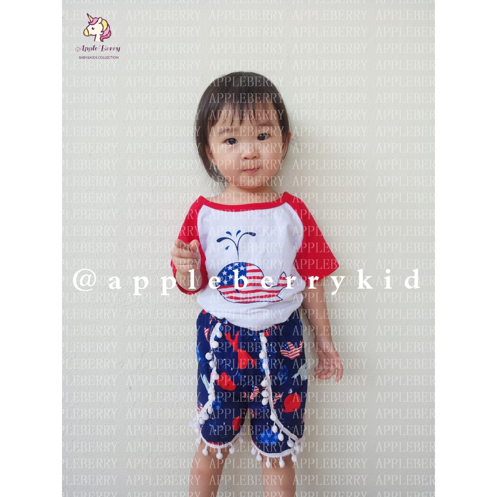 Appleberry New Arrival girls top and short children wear set cute ...