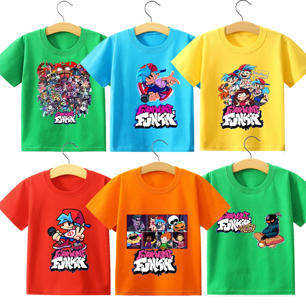Friday night funkin Graphic T Shirts FNF Children Aesthetic Clothes ...
