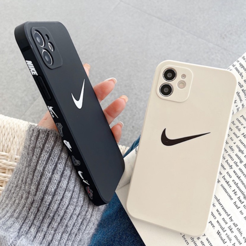 READY STOCK Casing Soft Nike Swoosh Black White iPhone case 7/8/7 Plus ...