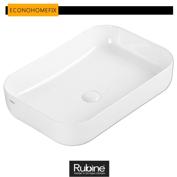 [ RUBINE ] EVEA 60 Countertop Rect-Round Hand-wash Basin, High gloss ...