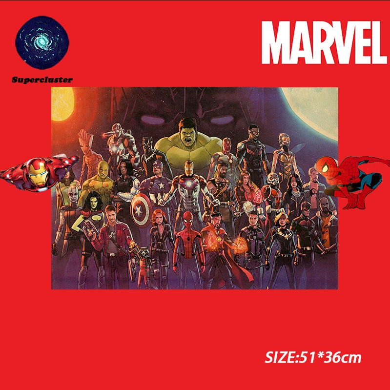 Marvel "Avengers anime style" poster Kraft Paper Wallpaper wall poster ...