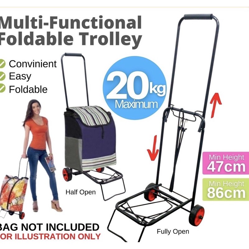 Mini Trolley Foldable Trolley Shopping Cart Folding Metal Trolley Lipat ...