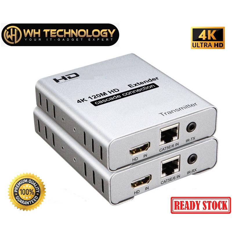 HDTV 4K extender Max 120M by CAT6 CAT7 cable with IR Amplifier 1080P ...