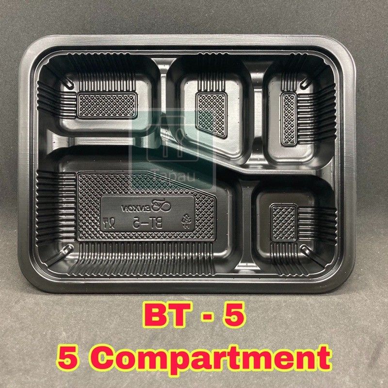 Bekas Makanan Bento Pakai Buang 50 pcs TAPAU Box Compartment Lunch Box ...