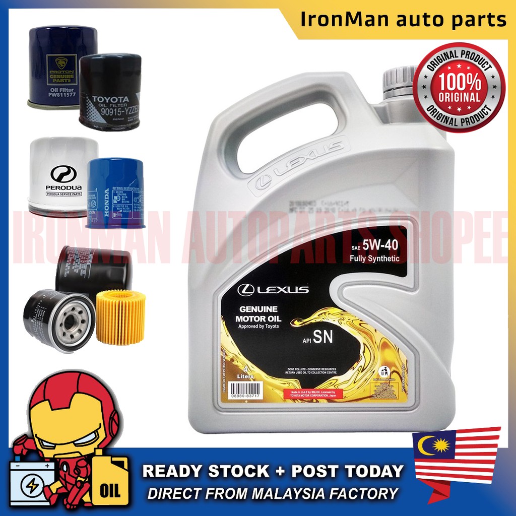 ORIGINAL LEXUS 5W40 API SN Fully Synthetic Engine Oil 4L Minyak Hitam ...