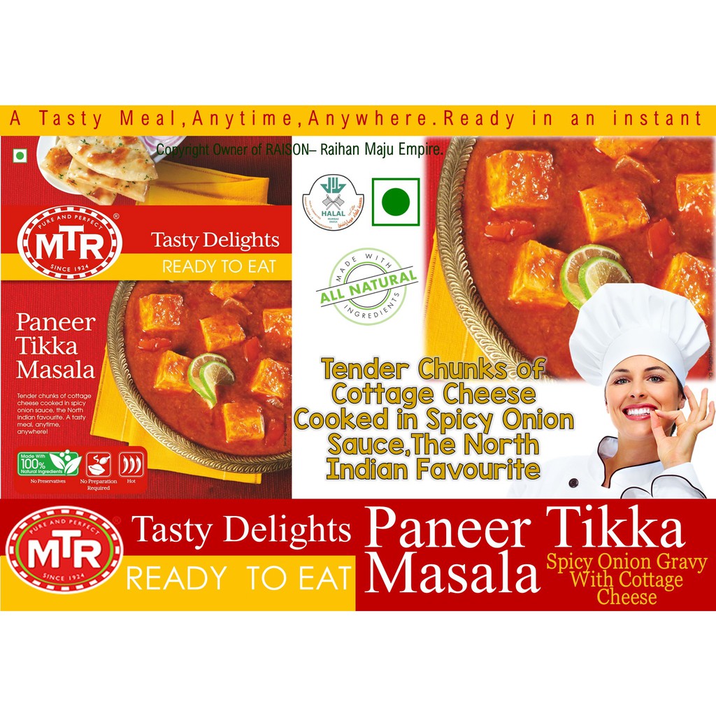 MTR Paneer Tikka Masala 300gm-Spicy Onion Gravy With Cottage Cheese A ...