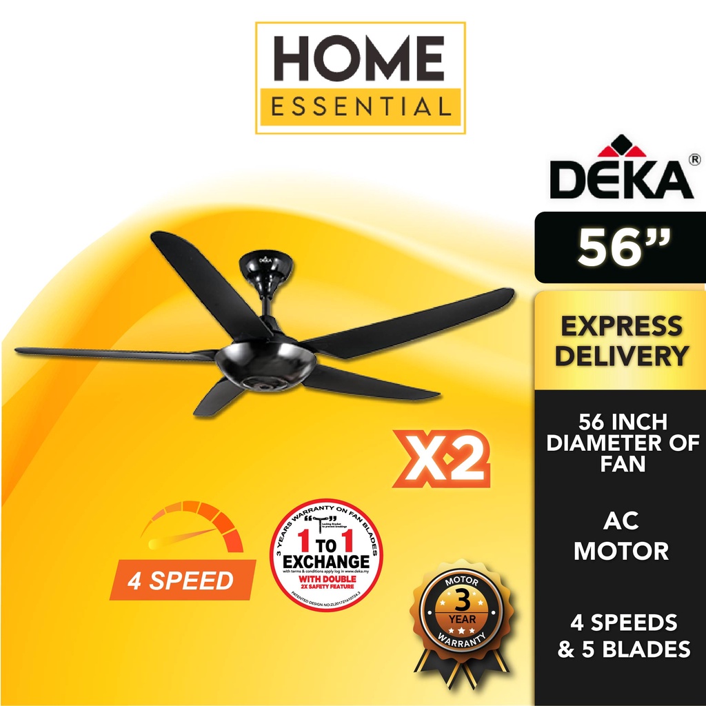 Deka F10SE 5 Speed/X8 4 Speed Gun Metal/AR22 3 Speed Ceiling Fan Remote ...